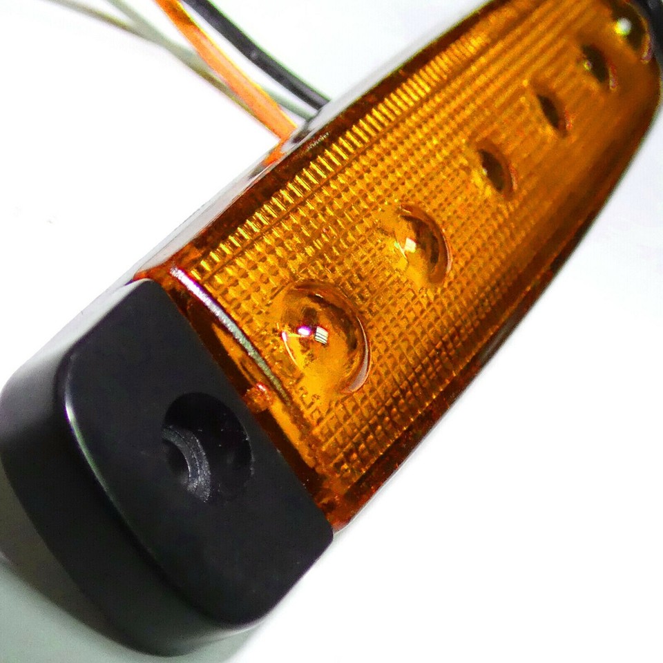 10 Pcs Orange Amber 12v 6 Led Side Marker Indicators Lights Truck ...