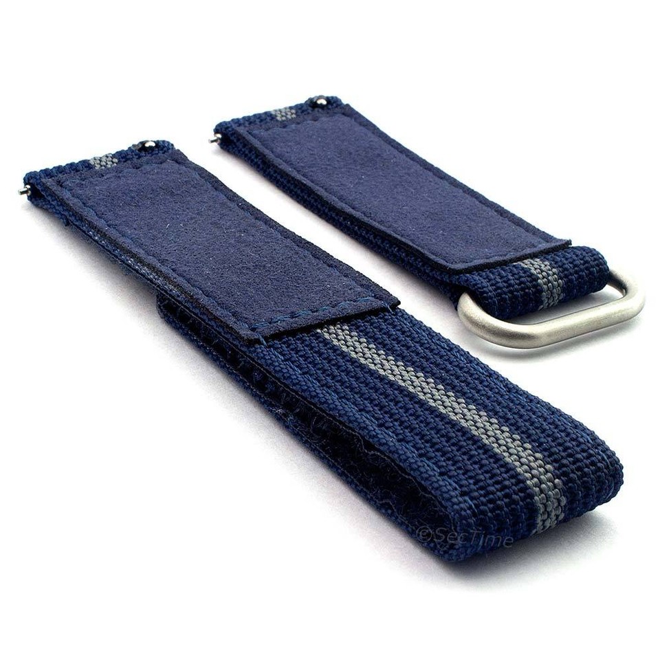 Quick Release Ribbed Nylon Hook & Loop Watch Strap Band 18 19 20 21 22 ...
