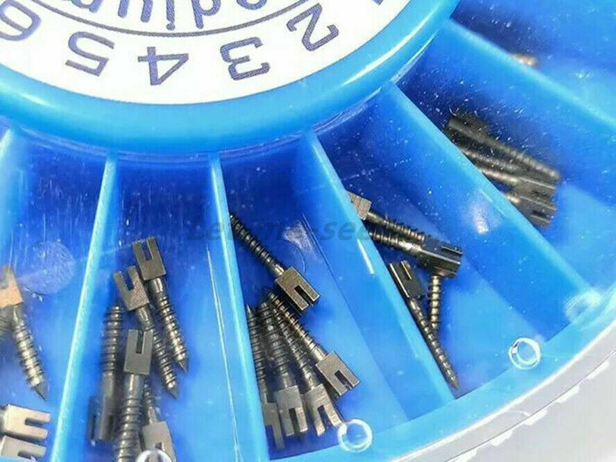 120PCS Dental Screw Post Titanium Kit Gold/Silver Plated Conical Root ...