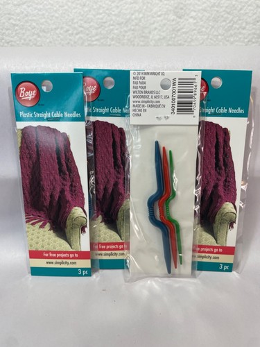 Boye Plastic Straight Cable Needles 4 Packs - 3 pc / ea - 12 pcs total ...
