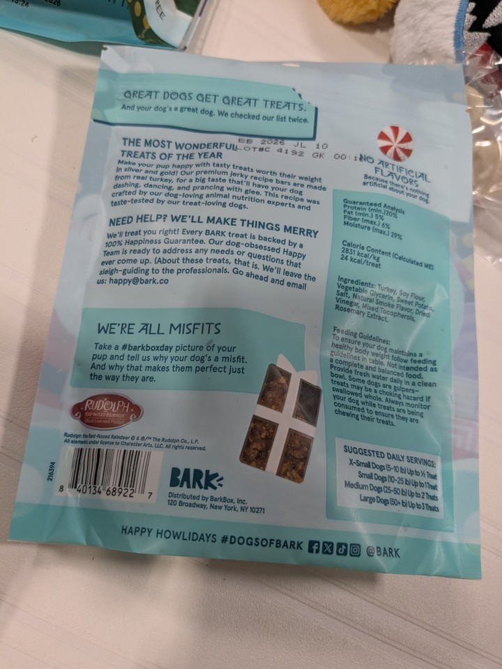 Barkbox Holiday Rudolph the Red Nosed Reindeer 🐶 Dog Toy and Treat ...