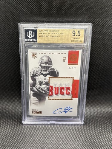 Chris Godwin #122 Rookie Cap Patch Autos /75 Gold Label Beckett 9.5 ...