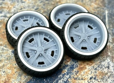 Resin 22-Scale Inch “Foose Gusset” Wheels W/Whitewall Tires, 1/24,1/25 ...