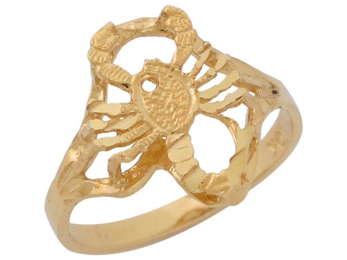 10k or 14k Yellow Gold Scorpion Arachnid Stunning Ladies Ring | eBay