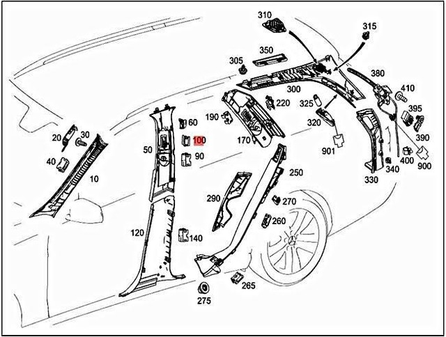 Mercedes-Benz 1689881078 Genuine OEM UPR CTR PLR Trim Clip for sale ...