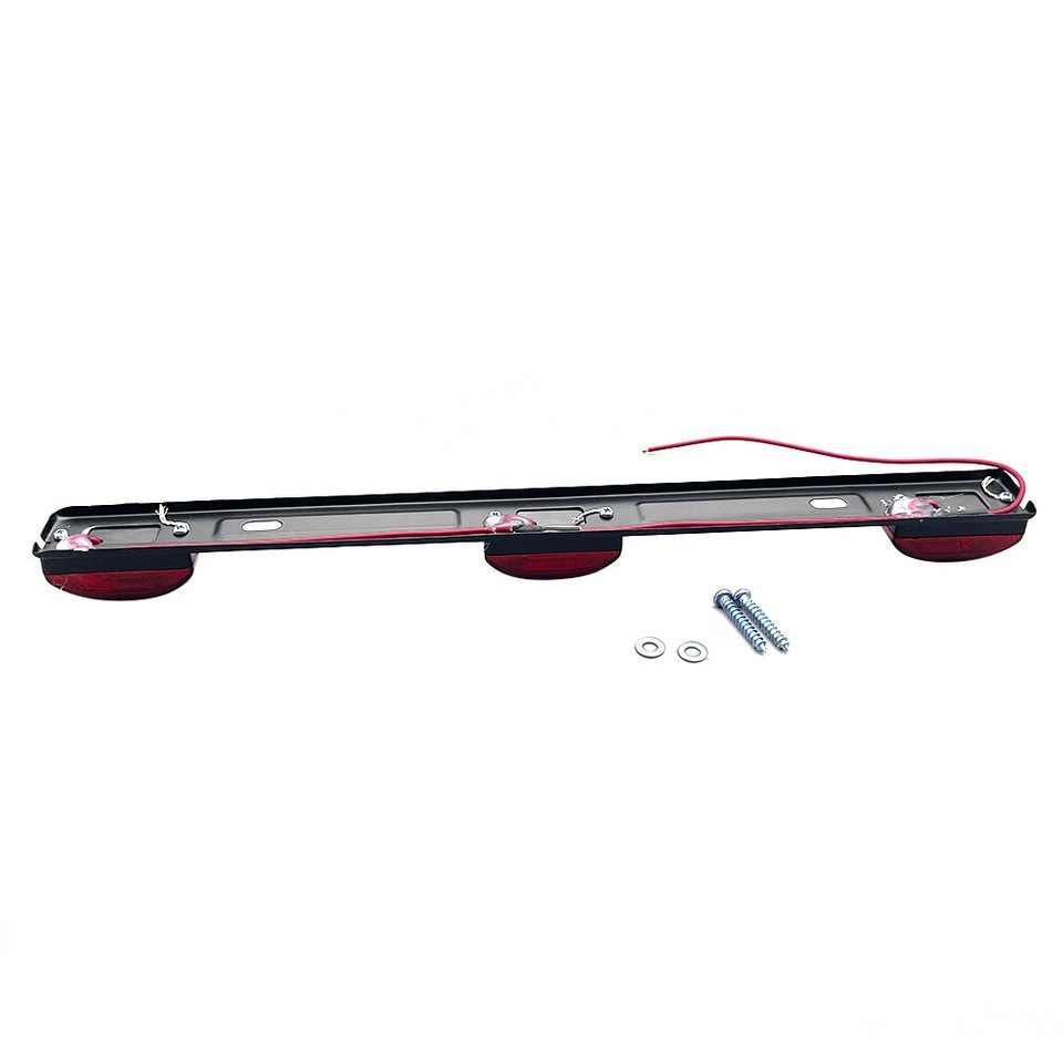 Red LED Stainless Rear Clearance ID Marker Light Bar Truck Trailer Tail ...