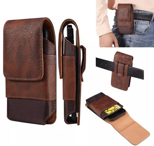Men's Luxury Leather Card Belt Clip Holster Waist Wallet Phone Case ...