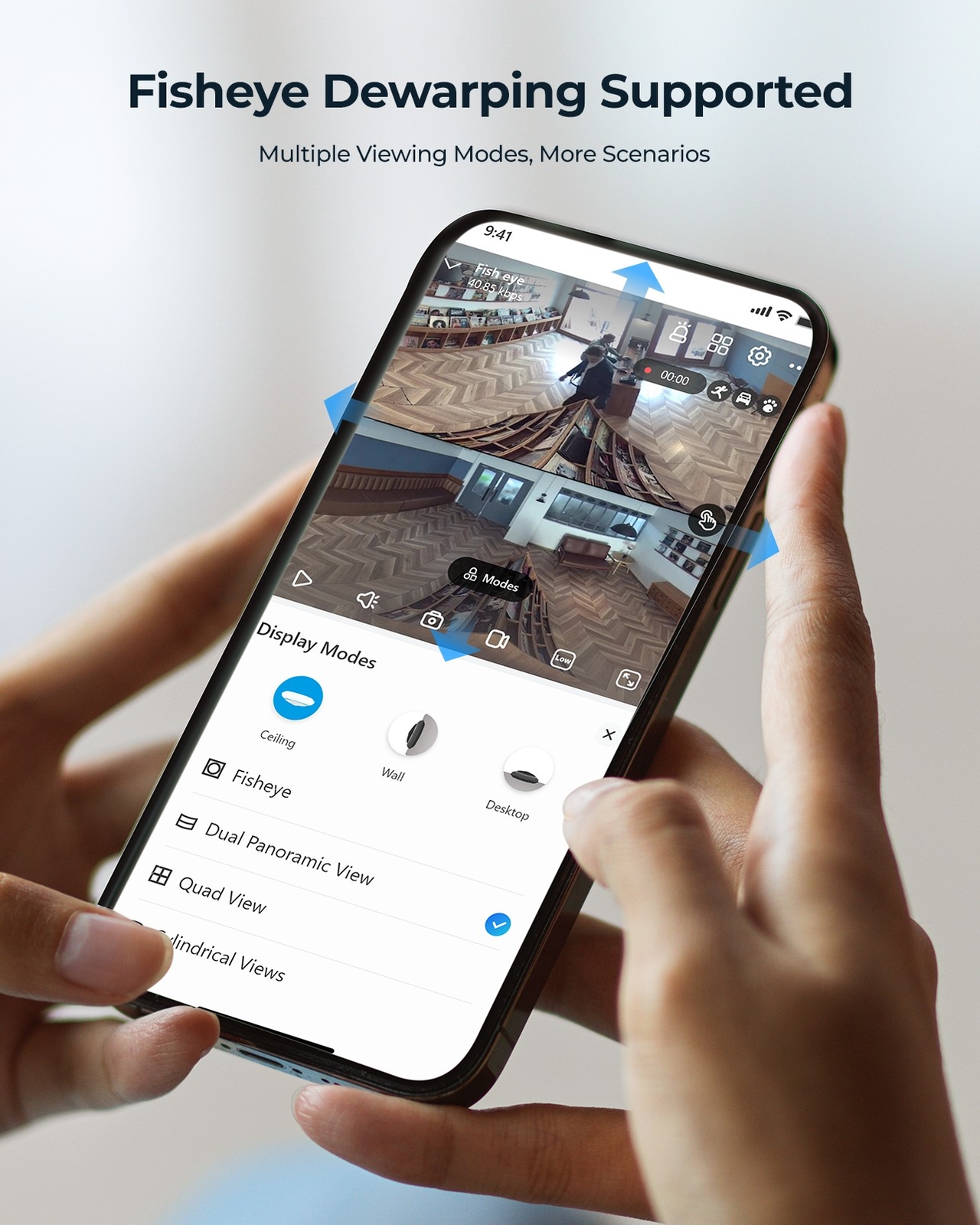 REOLINK 6MP PoE 360° Panoramic Fisheye Camera Smart Human Detection 2 ...