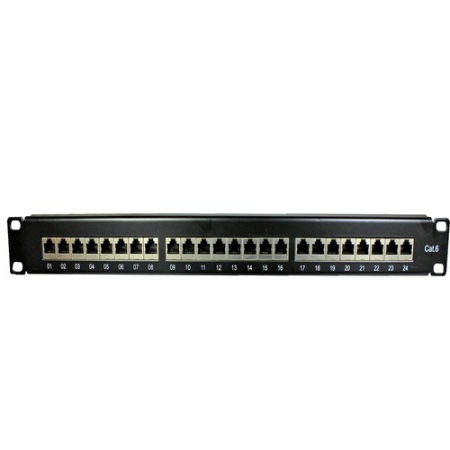 Patchpanels 24 Port Cat.6 Patchfeld Netzwerk gigabit 19 zoll ...
