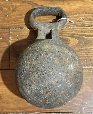 c1800s Cast Iron 50lb Chain Gang Prison Ball w Chain Slot & Handle Leg ...