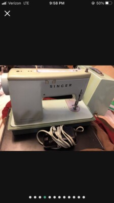 Vintage 1960s Singer Model 337 Sewing Machine Turquoise Blue WORKS ...