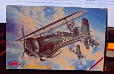 Curtiss Hawk III (Model 68B) US 1930's fighter (export) 1:72 scale FREE ...