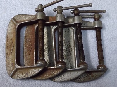 Vintage B&C Brink & Cotton 143 Made in USA 3" C Clamp Set of 4 | eBay