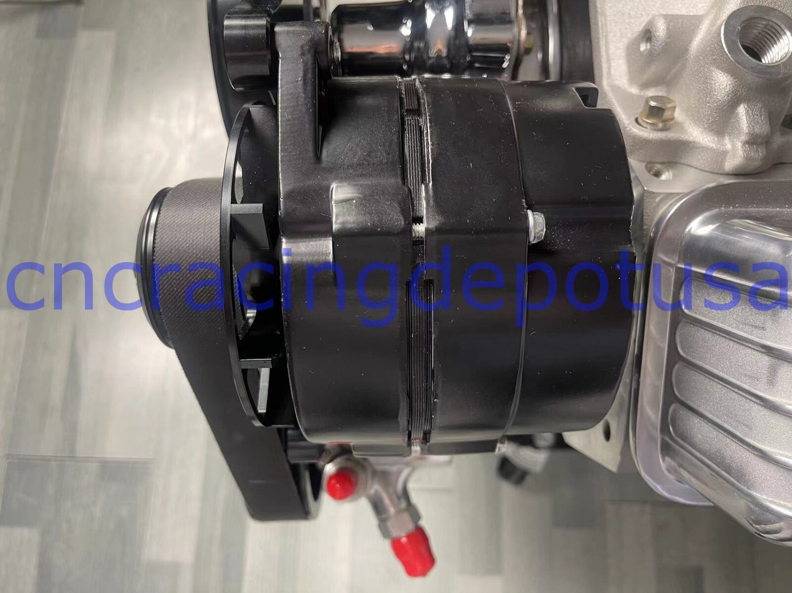 Black Small Block Chevy SBC 350 400 SWP Front Serpentine Pulley Drive ...