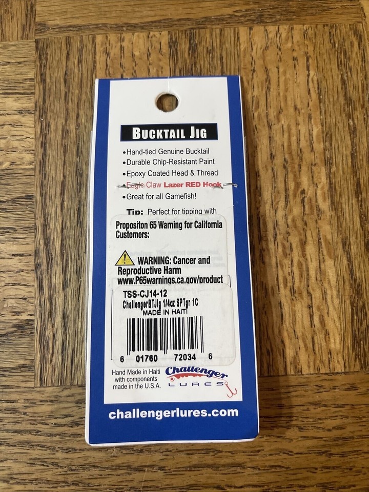 Challenger Bucktail Jig Hook 1/4 - Tss-CJ14-12 - C29 601760720346| eBay