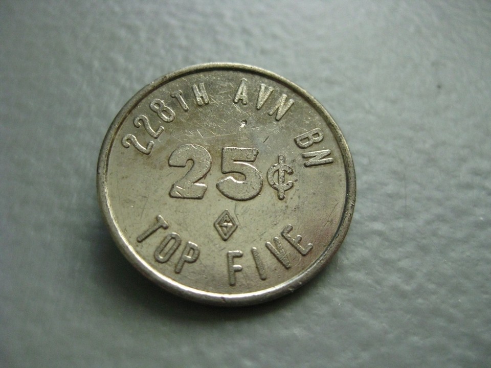 VIETNAM MILITARY MESS CLUB TOKEN WINGED WARRIORS TOP FIVE 228th ...