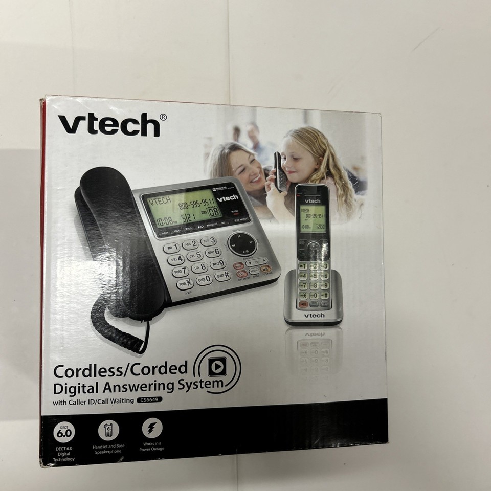 Vtech Cordless Corded Telephone And Answering Machine Digital System ...