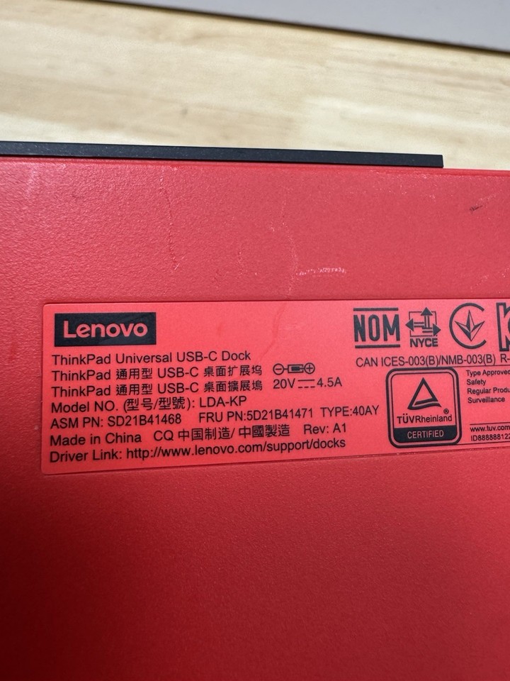 Lenovo LDA-KP ThinkPad Universal USB-C Dock Station No Power Supply *Housing | eBay