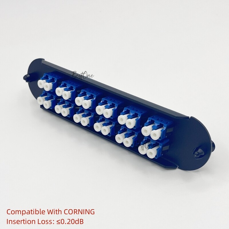 CCH Fiber Panel 12 LC duplex SM Adapters Compatible Corning CCH-01U CCH ...