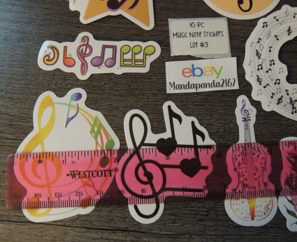 Music Notes - Music - Colorful - Stickers Lot #3 - 10 pcs *Sizes are ...