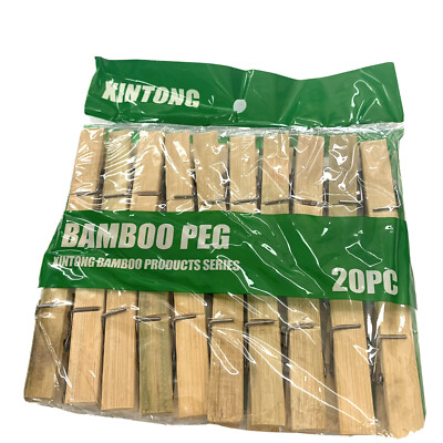 Clothespins Natural Bamboo Peg Wooden Laundry Clothes Pins 40PCS 2 1/8 ...