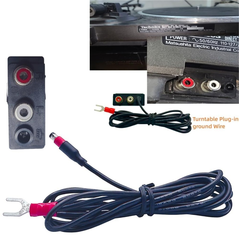 5-ft Phonograph Turntable Ground Wire for Technics Plug-in Phono Cable ...