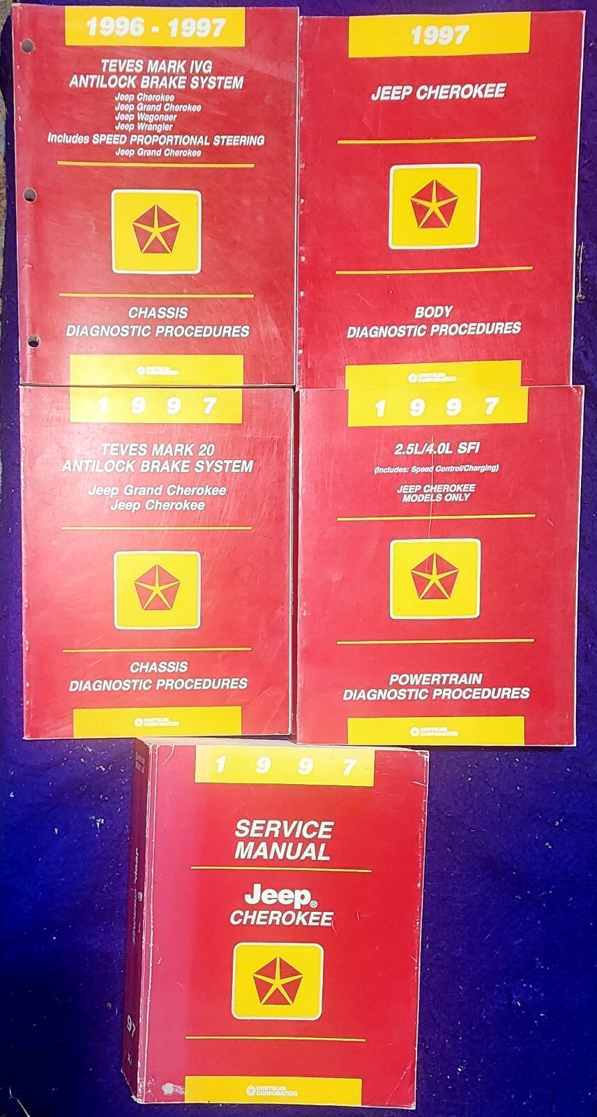 1997-1998 Jeep Cherokee Service Manual Chassis, Body, Powertrain & 96 ...