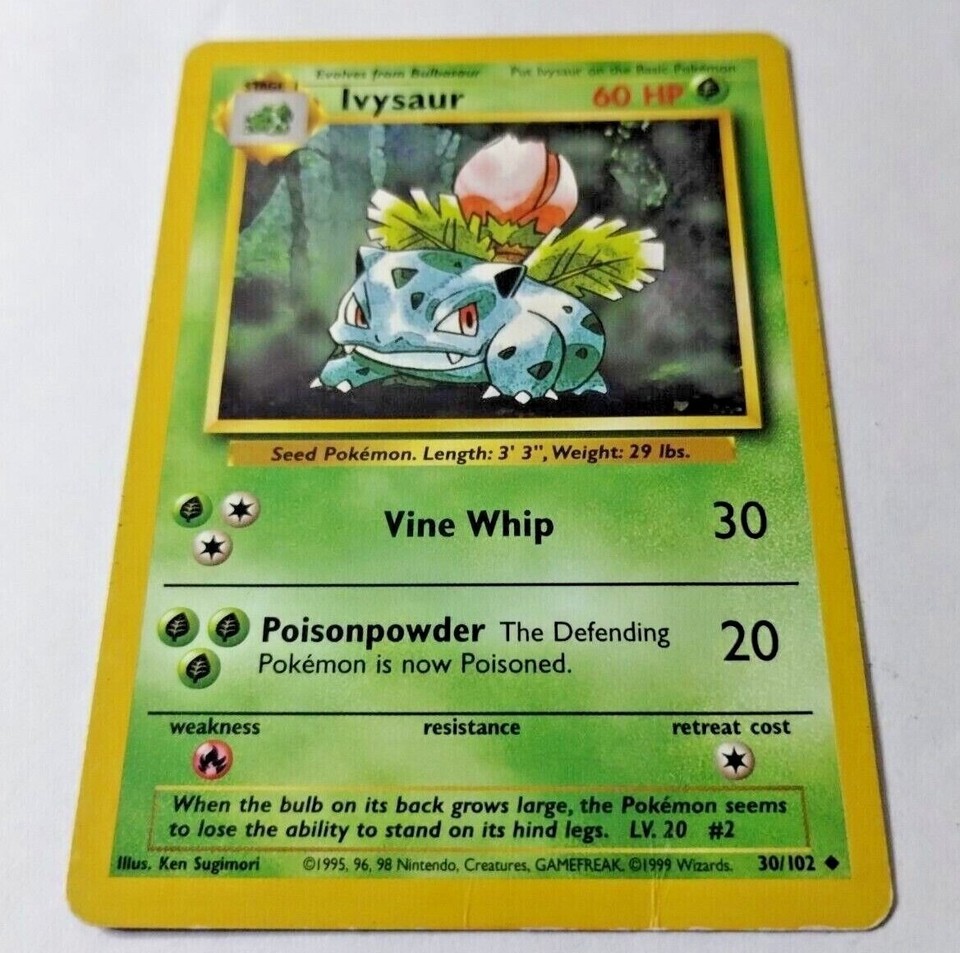 Pokémon TCG Ivysaur Base Set 30/102 Regular Unlimited Uncommon ...