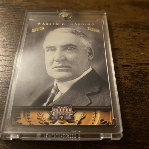 2012 Panini Americana Heroes and Legends Gold Proof Warren G Harding 3/ ...