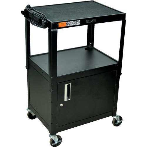 Luxor Adjust Height AV Cart w/Locking Cabinet Black 24- 42Hx24Wx18D AVJ42C 812552011744| eBay