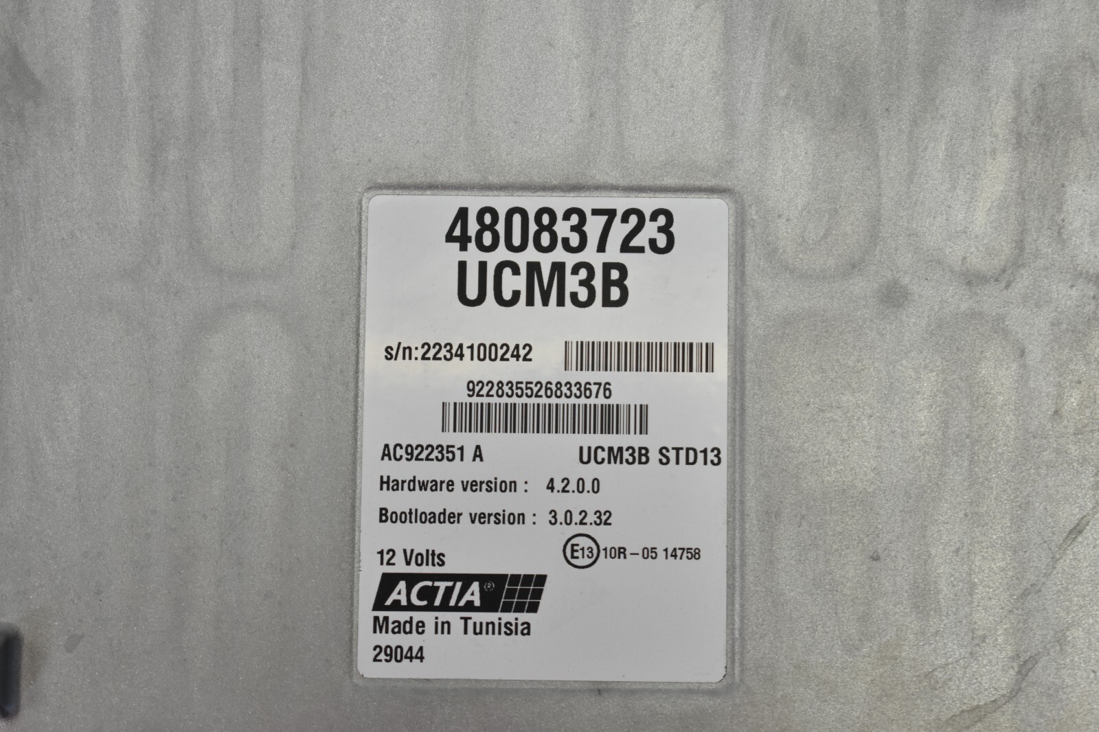 Actia Electronic Control U Module 12V 48083723 UCM3B Replacement ...