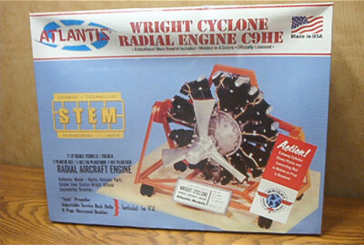 ATLANTIS WRIGHT CYCLONE RADIAL ENGINE C9HE MODEL KIT #M6052 MADE IN U.S ...