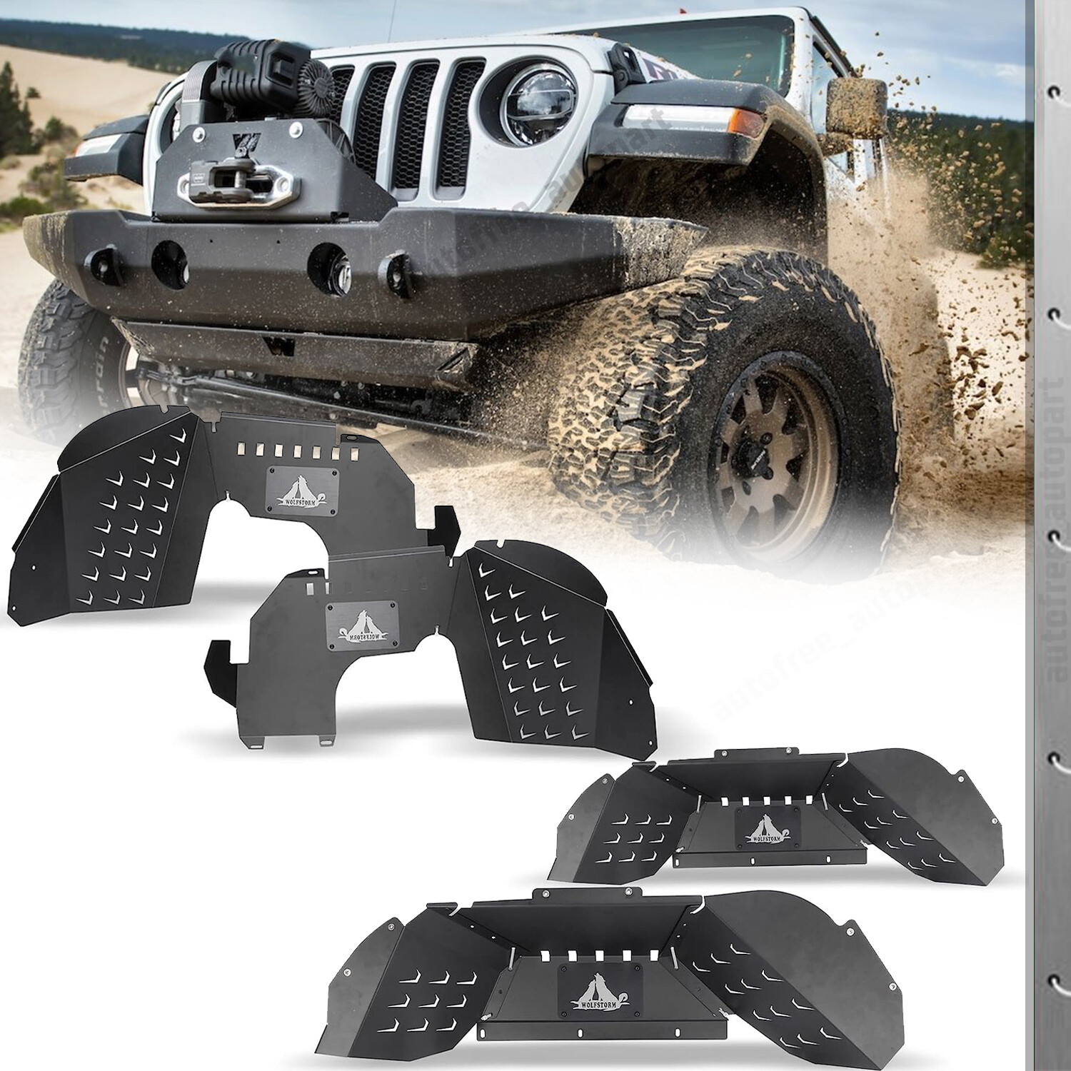 Front Rear Inner Fenders Liners 4PCS Set for 2019-2025 Jeep Gladiator ...