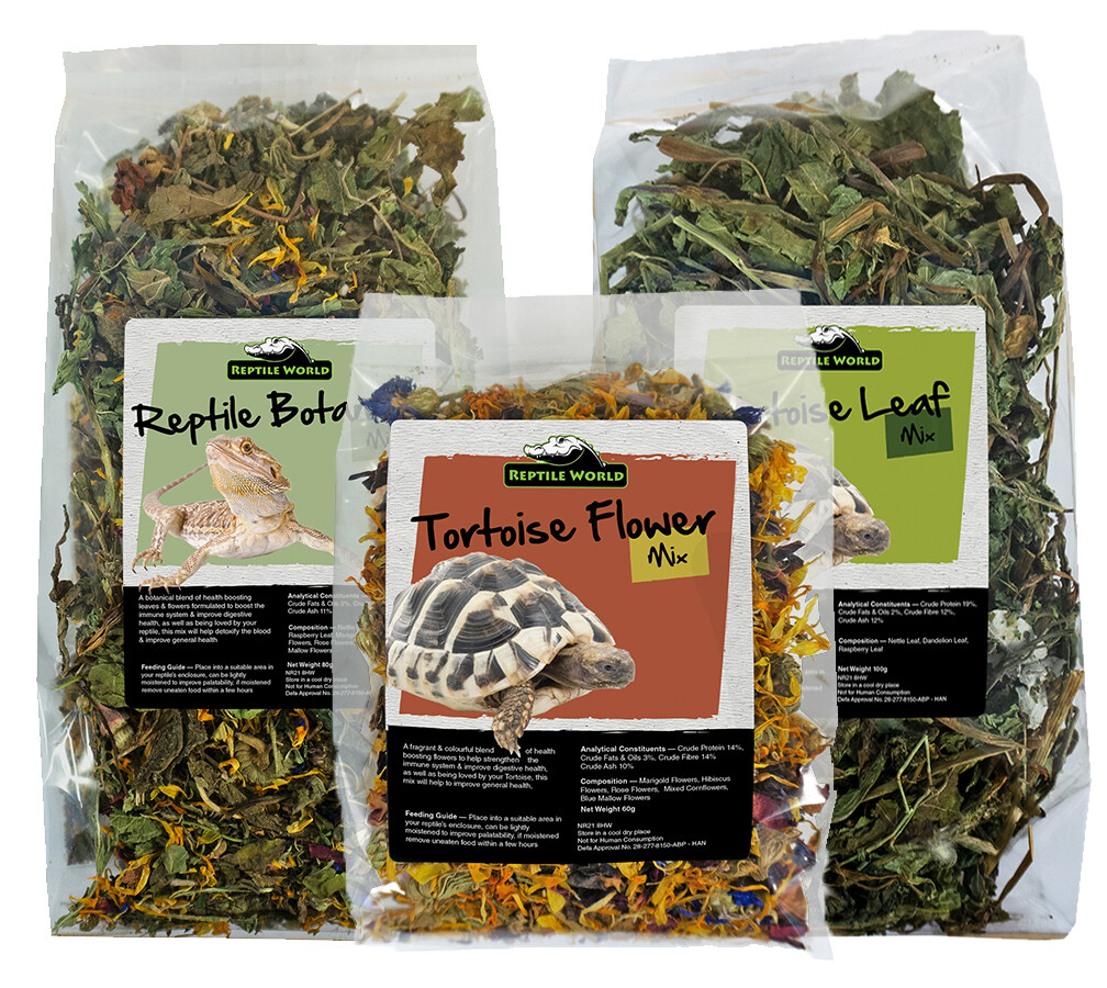 Reptile World Tortoise Leaf Mix, Flower Mix, Reptile Botanical Mix ...