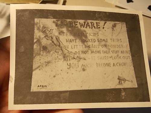 VWW2 ERA SNAPSHOT PHOTO, JAPANESE BOOBY TRAP WARNING SIGN "BEWARE ...