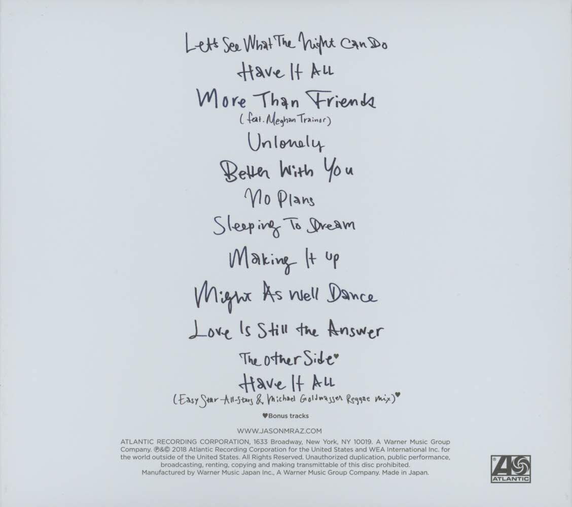 Jason Mraz Know. Japan Music CD Bonus Tracks Q | eBay