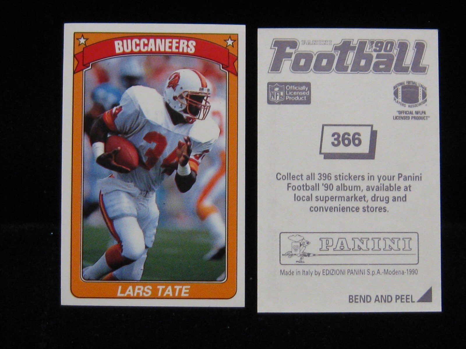 1990 Lars Tate Tampa Bay Buccaneers Panini Sticker #366 | eBay