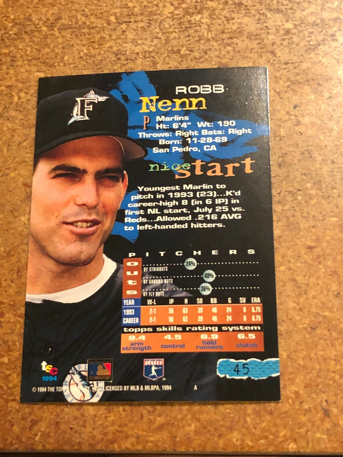 1994 Topps Stadium Club Baseball # 45 ML Debut Robb Nen RC | eBay