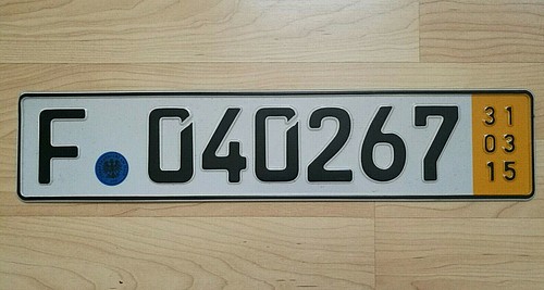 REAL ORIGINAL GERMAN LICENSE PLATE AUTO NUMBER CAR TAG VW AUDI BMW ...