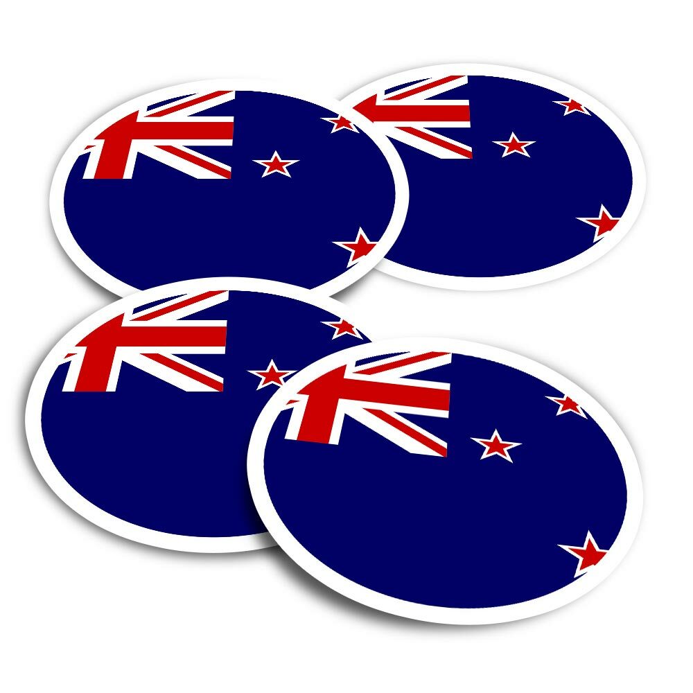 4x Round Stickers 10 cm - New Zealand Flag Oceania #9124 | eBay
