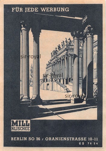 Mill Klischee - Berlin Oranienstraße - 1937 - Werbung Reklame ~9x13cm ...