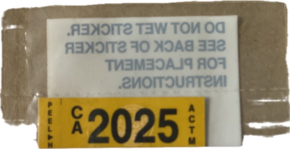 2025 REGISTRATION TAG - DMV STICKER | eBay