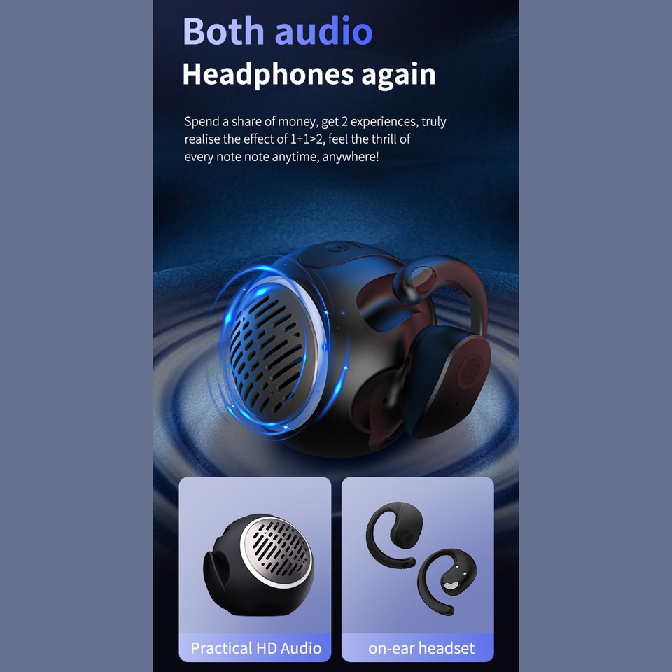 JM13 Pro 2 In 1 Speaker With Earphones OWS Earbuds Little Coconut Ball ...