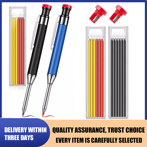 2X Long Nose Carpenter Pencils, Deep Hole, 18 Refills, Great for ...
