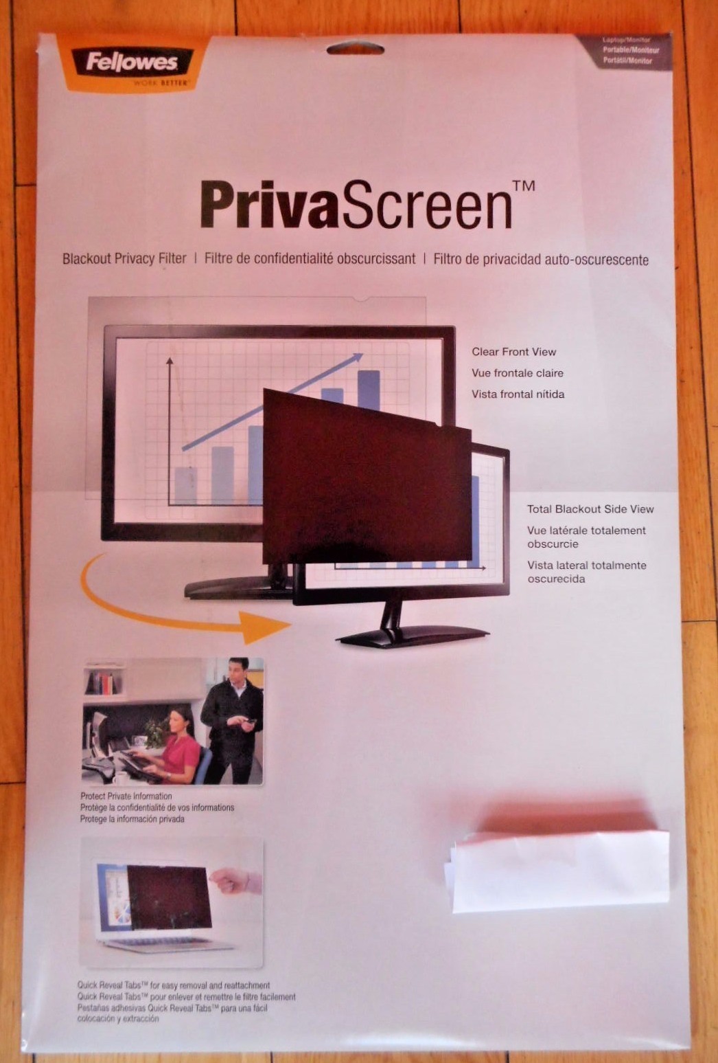Fellowes Privacy Screen Filter Widescreen Monitor Laptop 12.5" , 17 ...