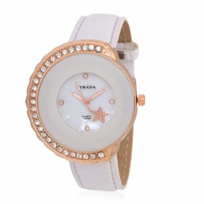 STRADA Women's Watch Austrian Crystal White Band SPLASH WATER RESISTANT ...