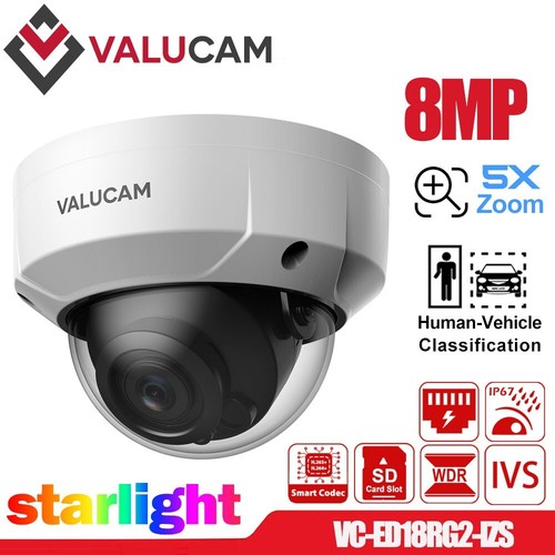Valucam 5X Zoom VC-ED18RG2-IZS 8MP Starlight IP Dome Camera Outdoor ...