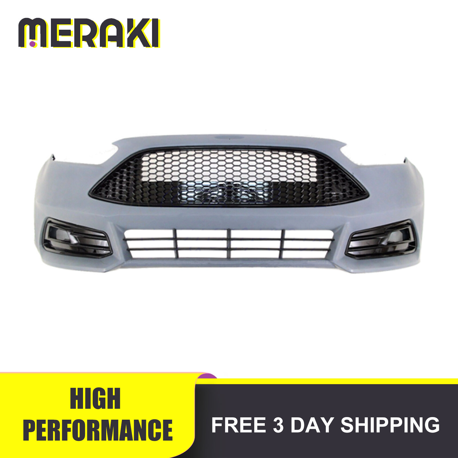 Compatible with 2015-2018 Ford Focus ST Front Bumper Cover without Fog ...