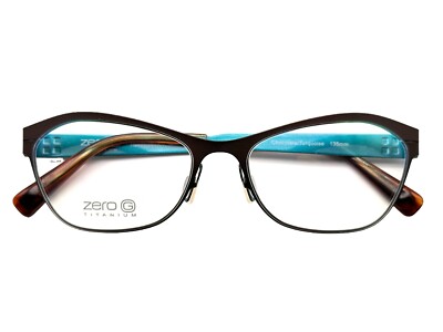Zero G Eyeglasses Titanium Little Odessa Chocolate Turquoise 53-16-135 | eBay Australia