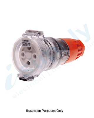 PULSET 3 Phase 4 Round Pin Extension Socket - 10Amp (IP/SCO4P10) | eBay ...